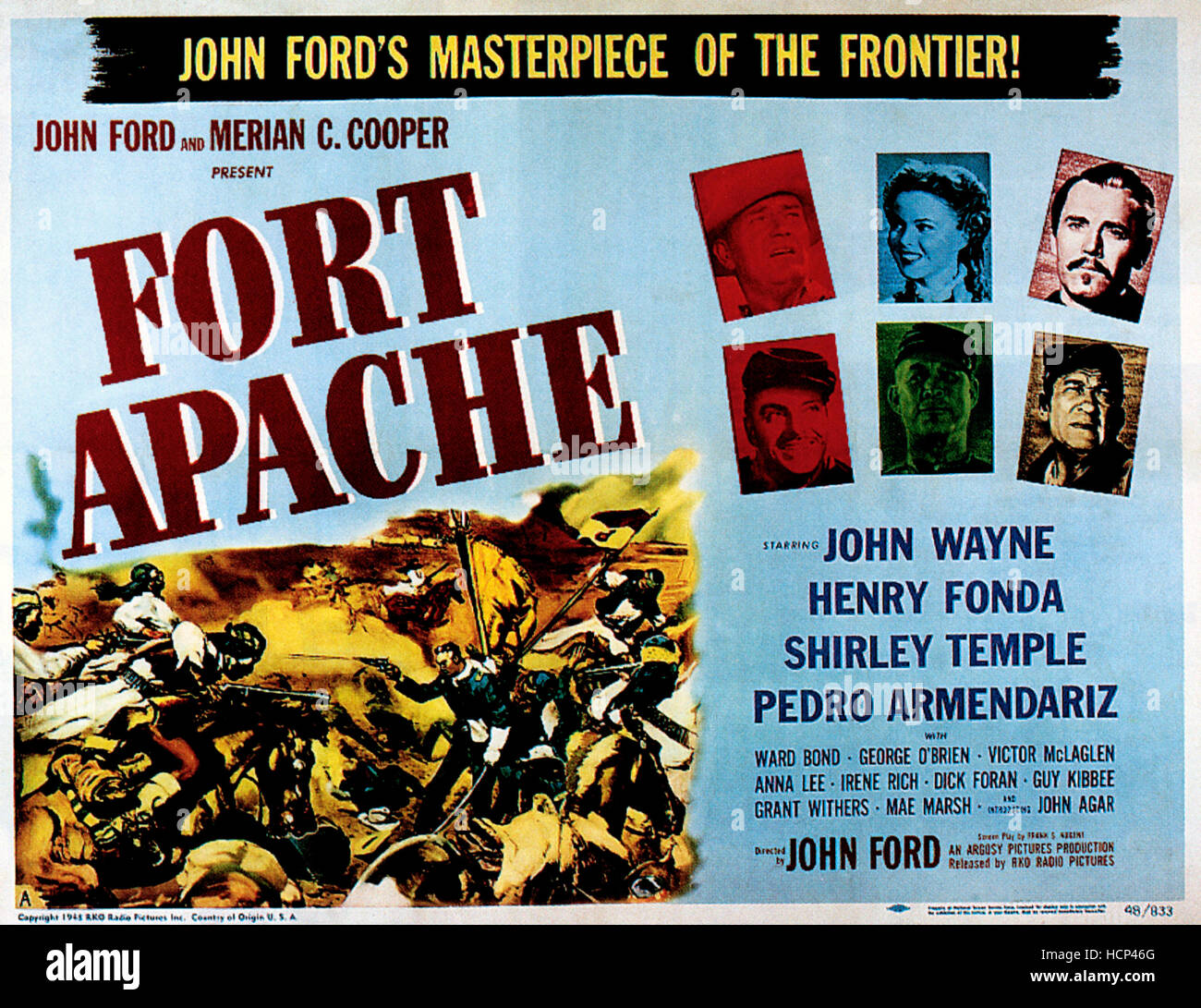 FORT APACHE, (top l-r): John Wayne, Shirley Temple, Henry Fonda ...