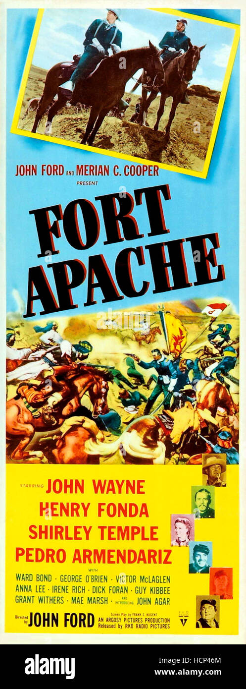 FORT APACHE, top from left: John Wayne, Henry Fonda, bottom from top ...