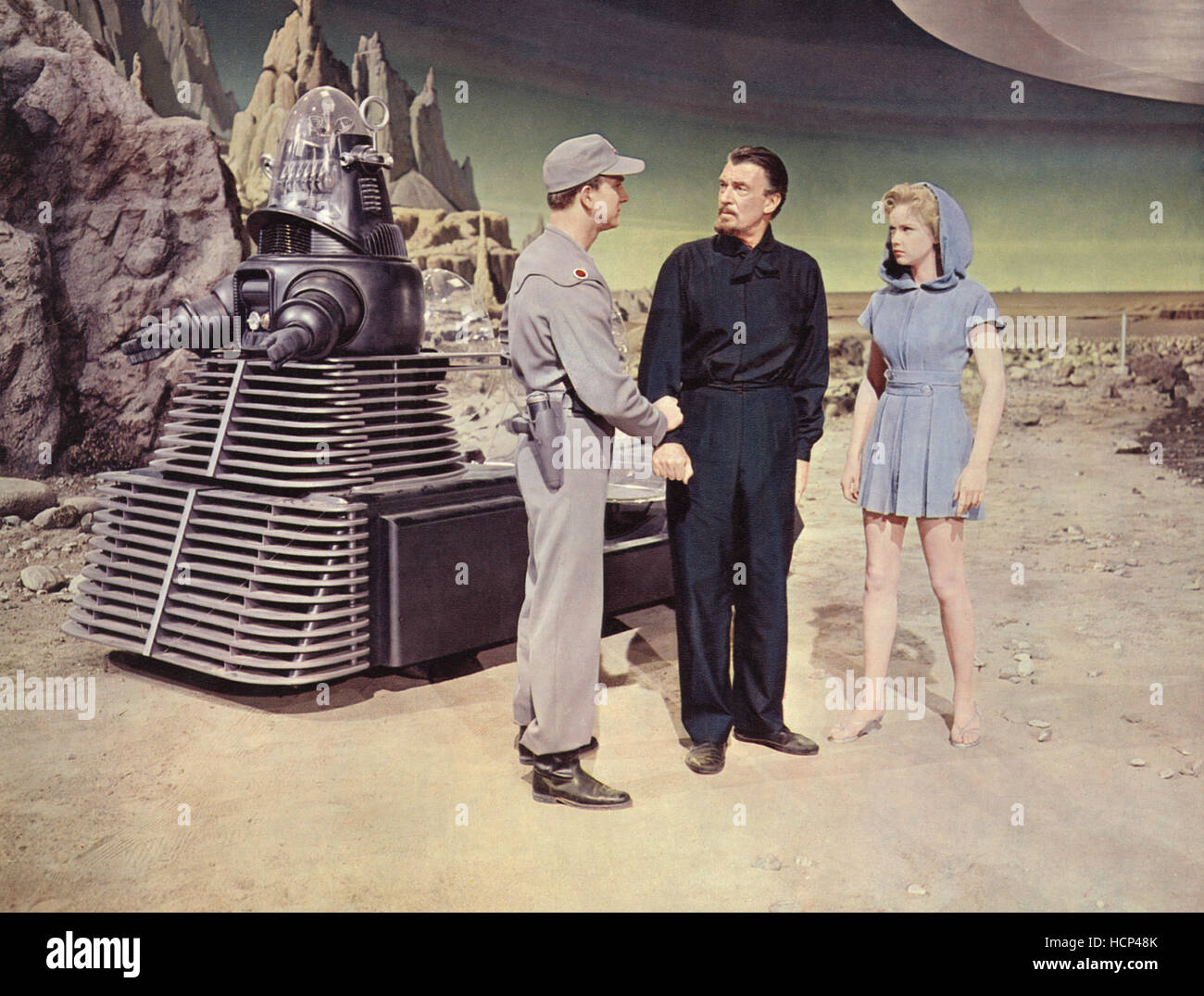 FORBIDDEN PLANET, Robby the Robot, Leslie Nielsen, Walter Pidgeon, Anne ...