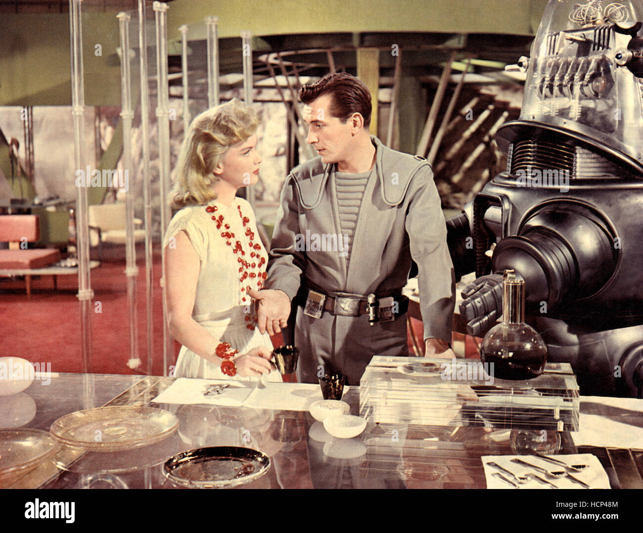 FORBIDDEN PLANET, Anne Francis, Jack Kelly, Robby the Robot, 1956 Stock ...