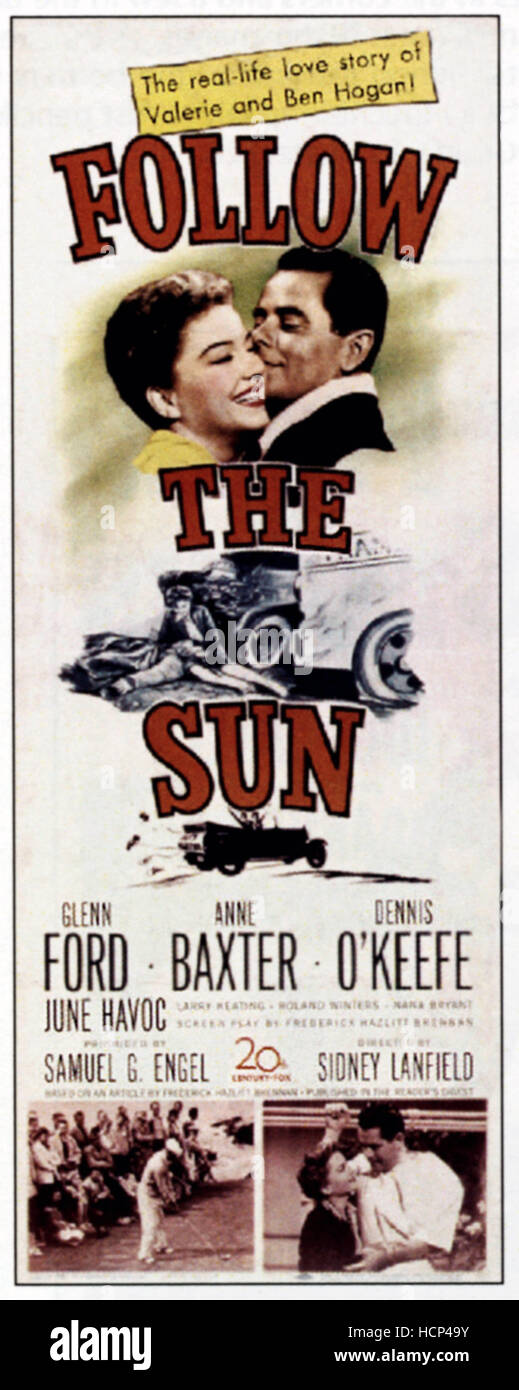 FOLLOW THE SUN, top from left: Anne Baxter, Glenn Ford, bottom right from left: Anne Baxter ...