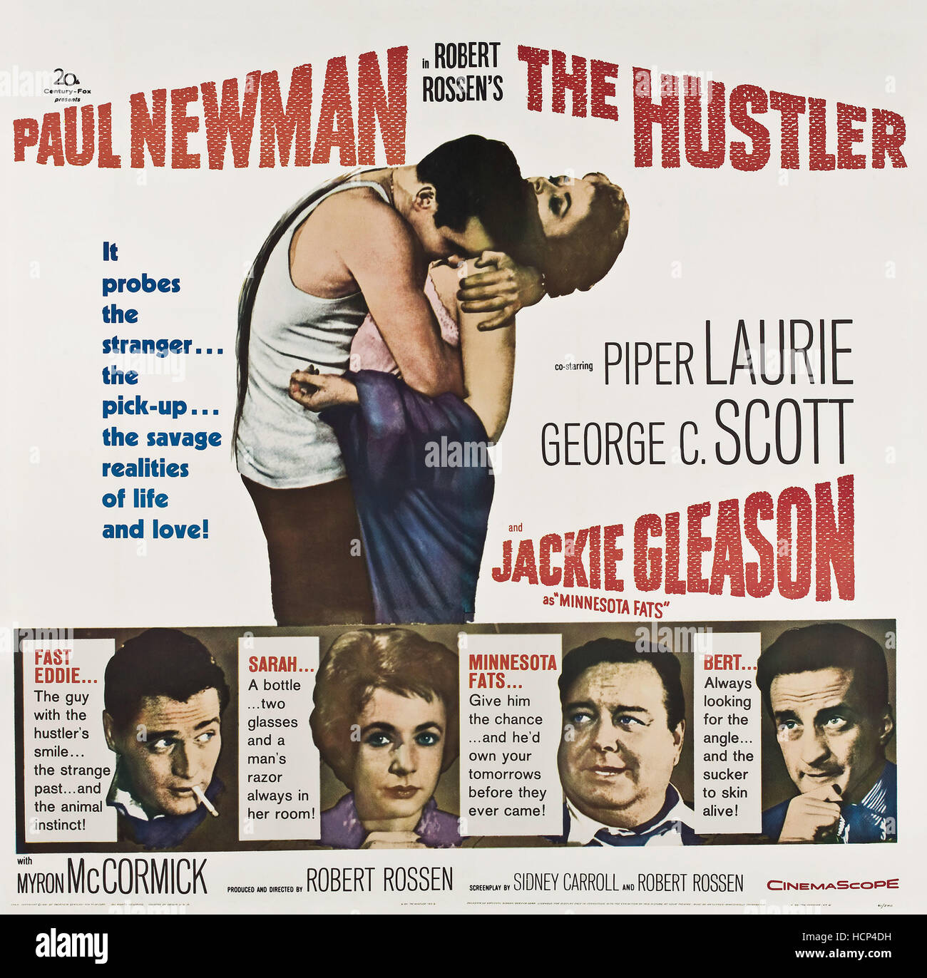 THE HUSTLER, US poster, top from left: Paul Newman, Piper Laurie ...