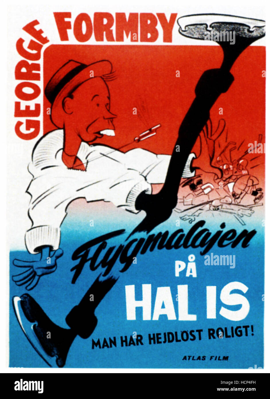 I SEE ICE, (aka FLYGMALAJEN PA HAL IS), George Formby on Swedish poster ...