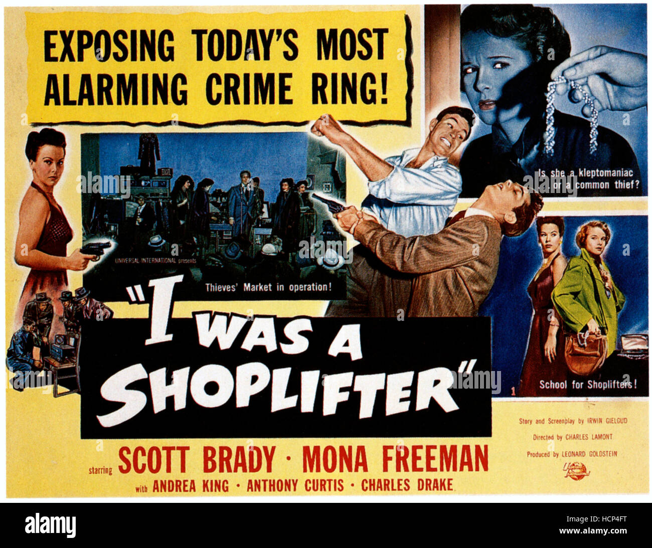 I WAS A SHOPLIFTER, US poster, Andrea King, center in white shirt ...