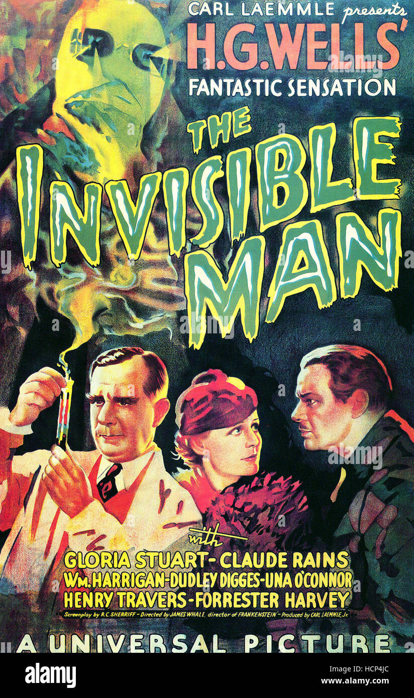 THE INVISIBLE MAN, Claude Rains, Henry Travers, Gloria Stuart, 1933 ...