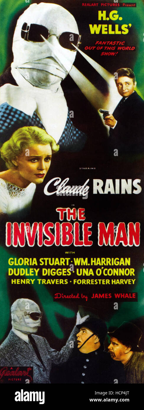 THE INVISIBLE MAN, top from lower left: Gloria Stuart, Claude Rains ...