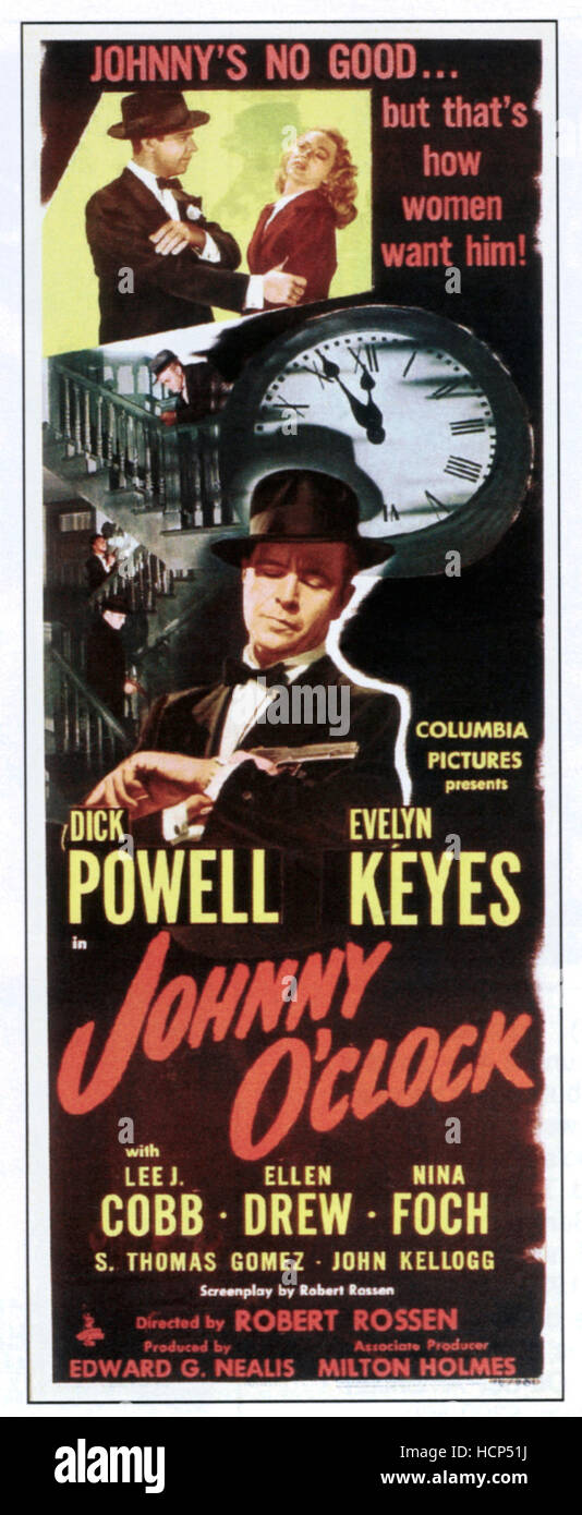 JOHNNY O'CLOCK, top left and bottom: Dick Powell, 1947 Stock Photo - Alamy