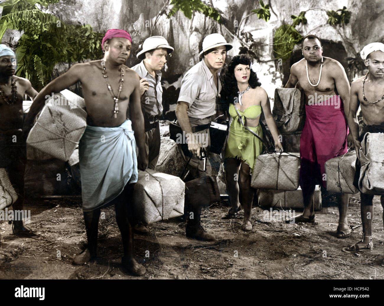 JUNGLE SIREN, Paul Bryar, Buster Crabbe, Ann Corio, 1942 Stock Photo ...