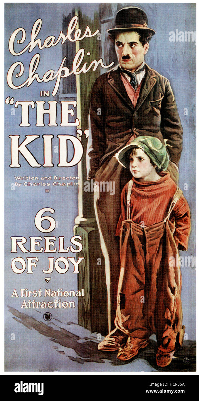 THE KID, from left: Charlie Chaplin, Jackie Coogan, 1921 Stock Photo ...
