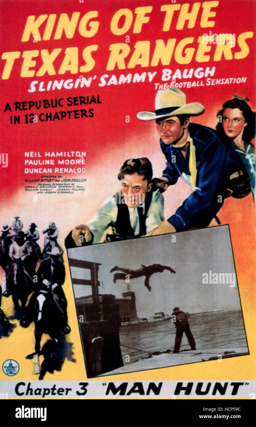 KING OF THE TEXAS RANGERS, top from center: Sammy Baugh, Pauline Moore ...