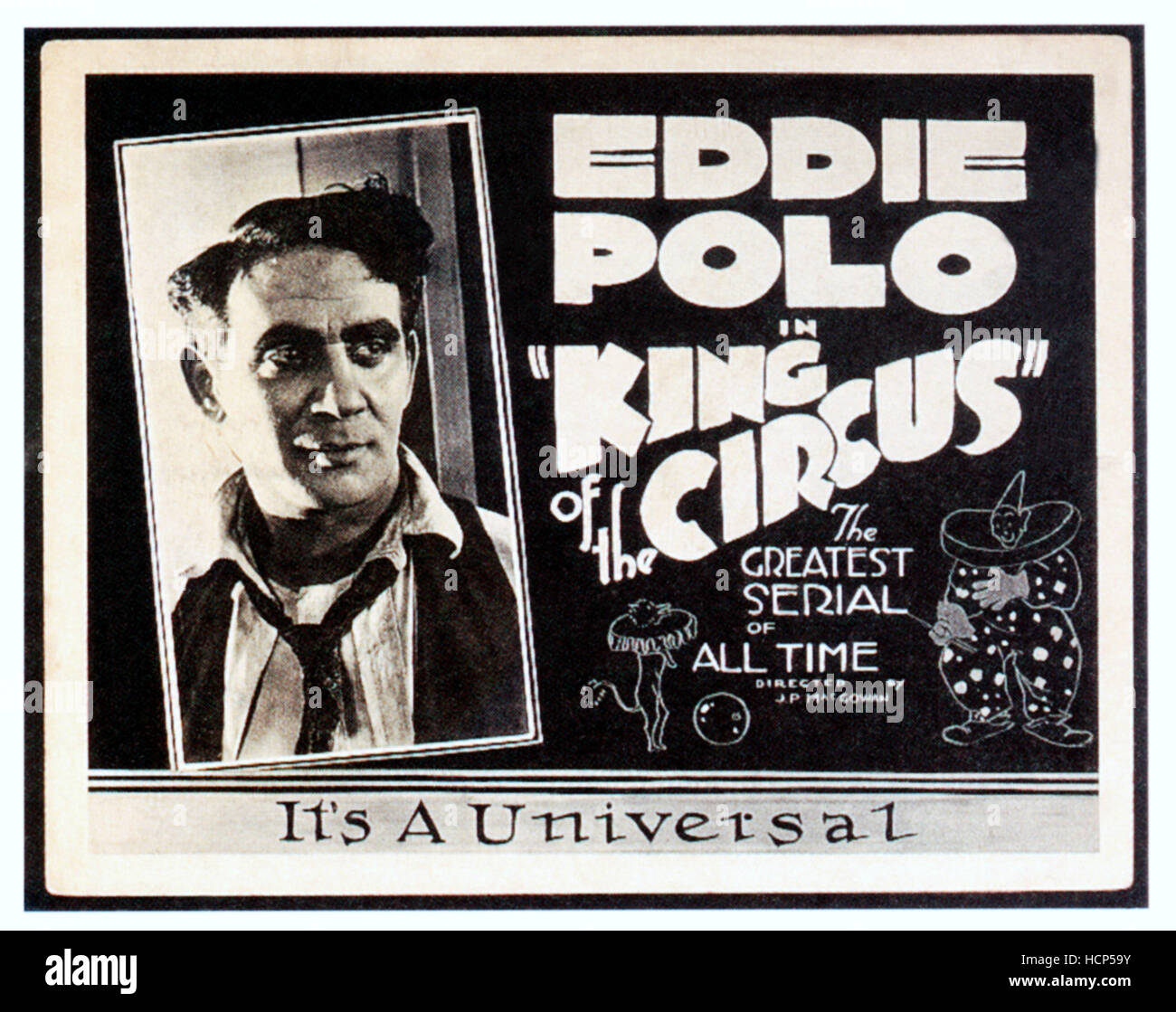 KING OF THE CIRCUS, Eddie Polo on lobbycard, 1920 Stock Photo - Alamy