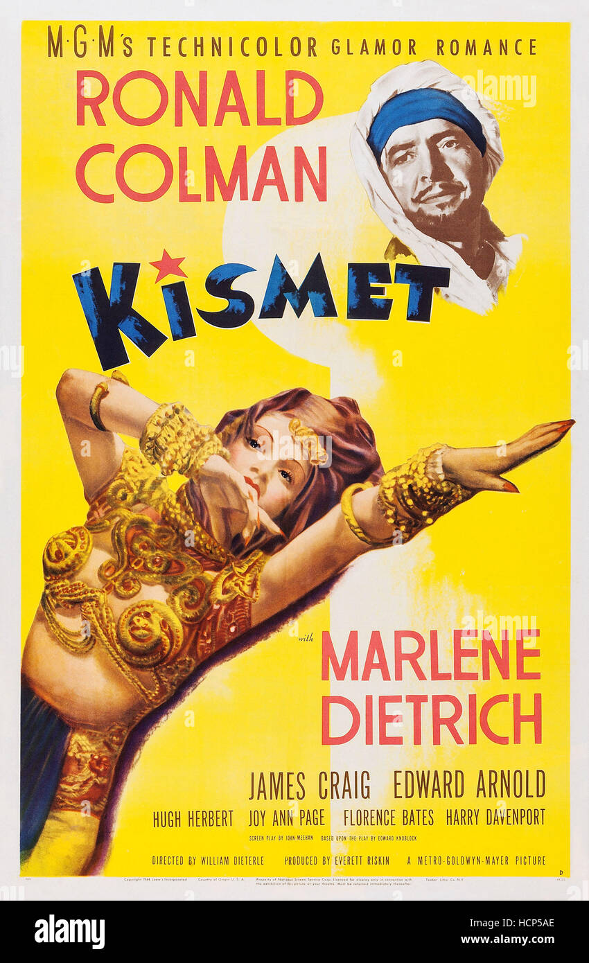 KISMET, Marlene Dietrich, Ronald Colman, 1944 Stock Photo - Alamy