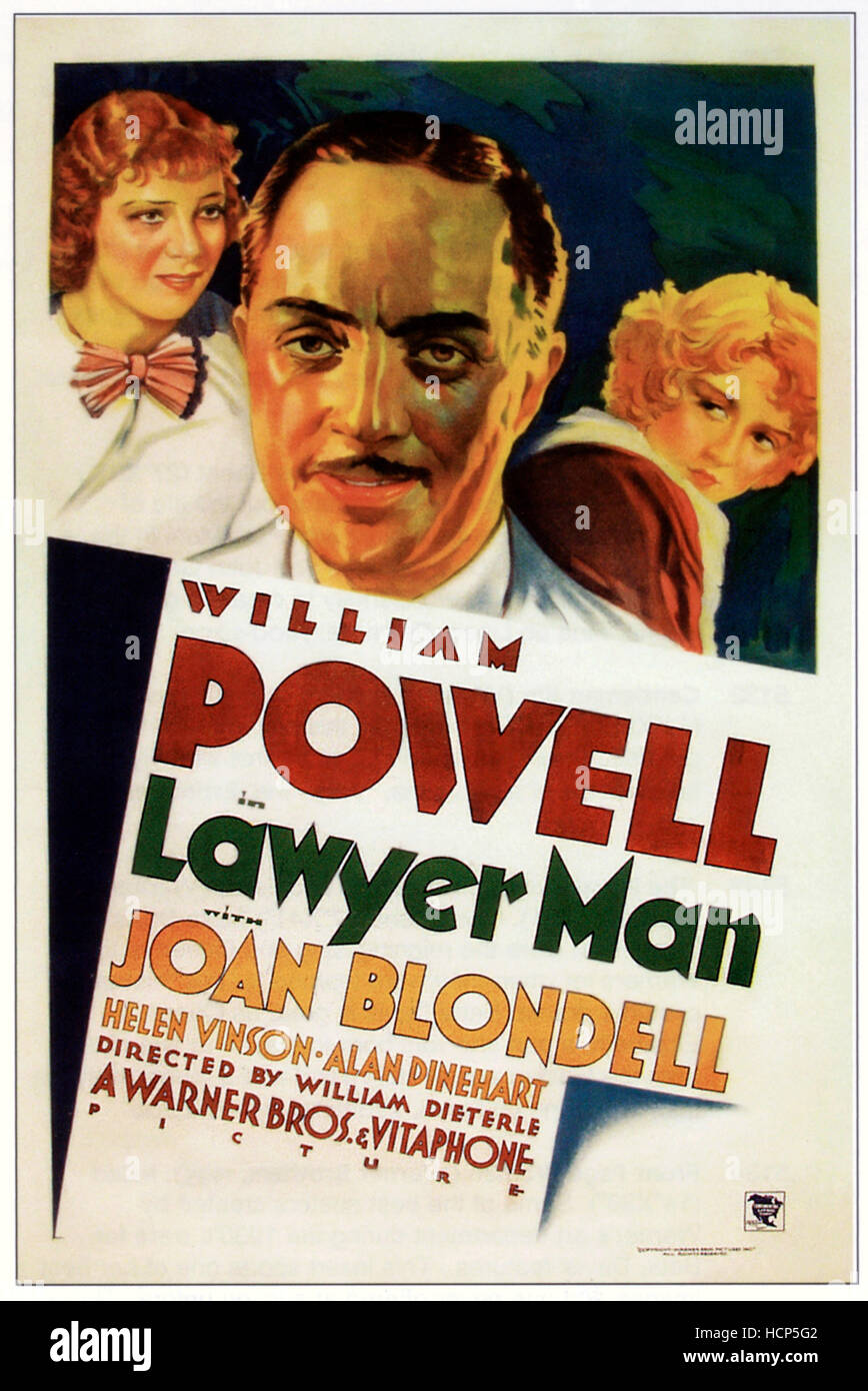 LAWYER MAN, top from left: Helen Vinson, William Powell, Joan Blondell, 1932 Stock Photo - Alamy
