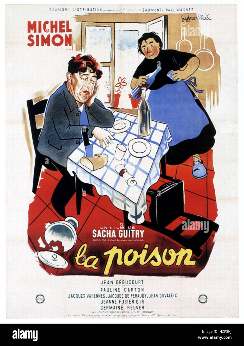 LA POISON, left: Michel Simon on French poster art, 1951 Stock Photo ...