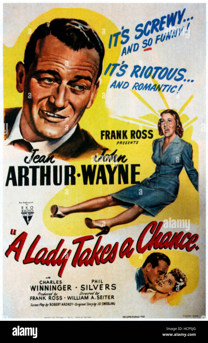 A LADY TAKES A CHANCE (aka THE COWBOY AND THE GIRL), John Wayne, Jean ...