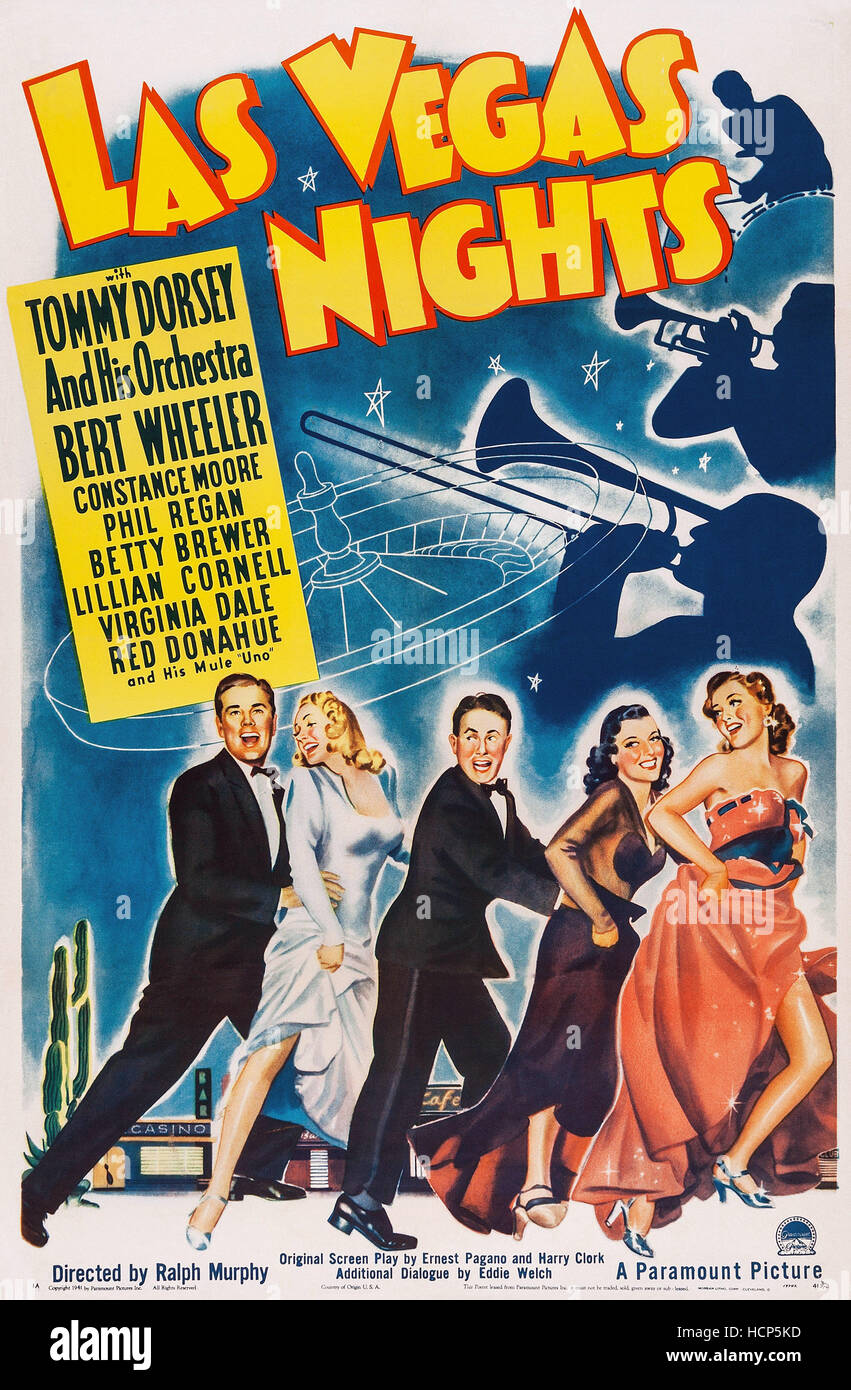 LAS VEGAS NIGHTS, Tommy Dorsey, Constance Moore, Bert Wheeler (center ...