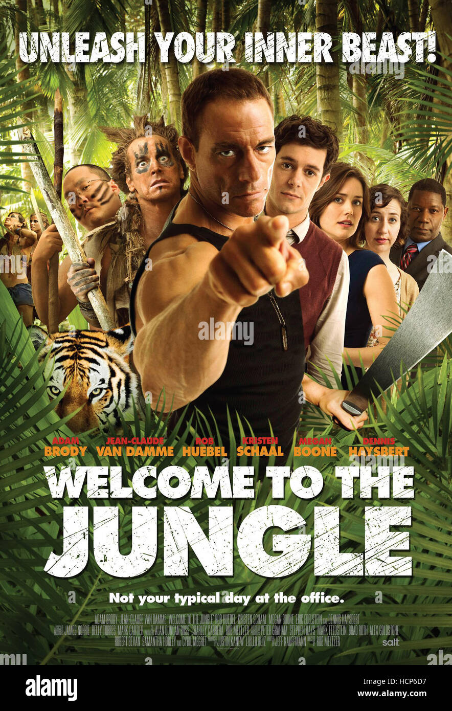WELCOME TO THE JUNGLE, l-r: Aaron Takahashi, Rob Huebel, Jean-Claude ...