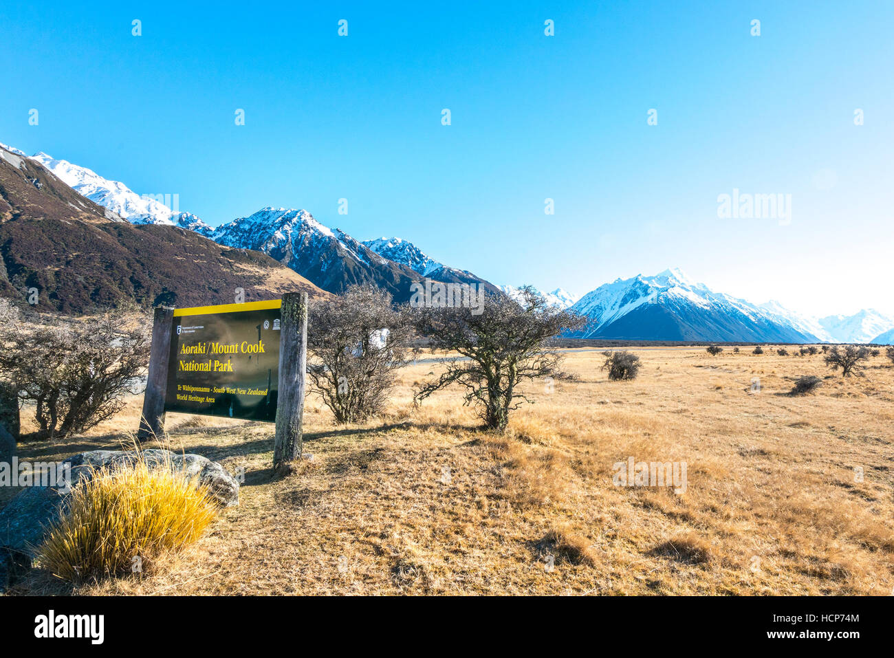 Road to aoraki, mount cook, National Park, New Zealand Stock Photo - Alamy