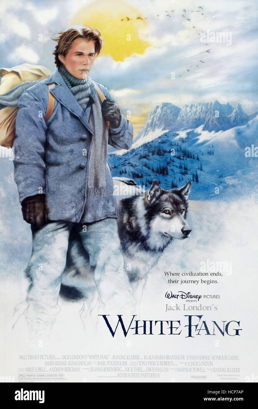 WHITE FANG, Ethan Hawke on poster art, 1991, ©Buena Vista Pictures ...