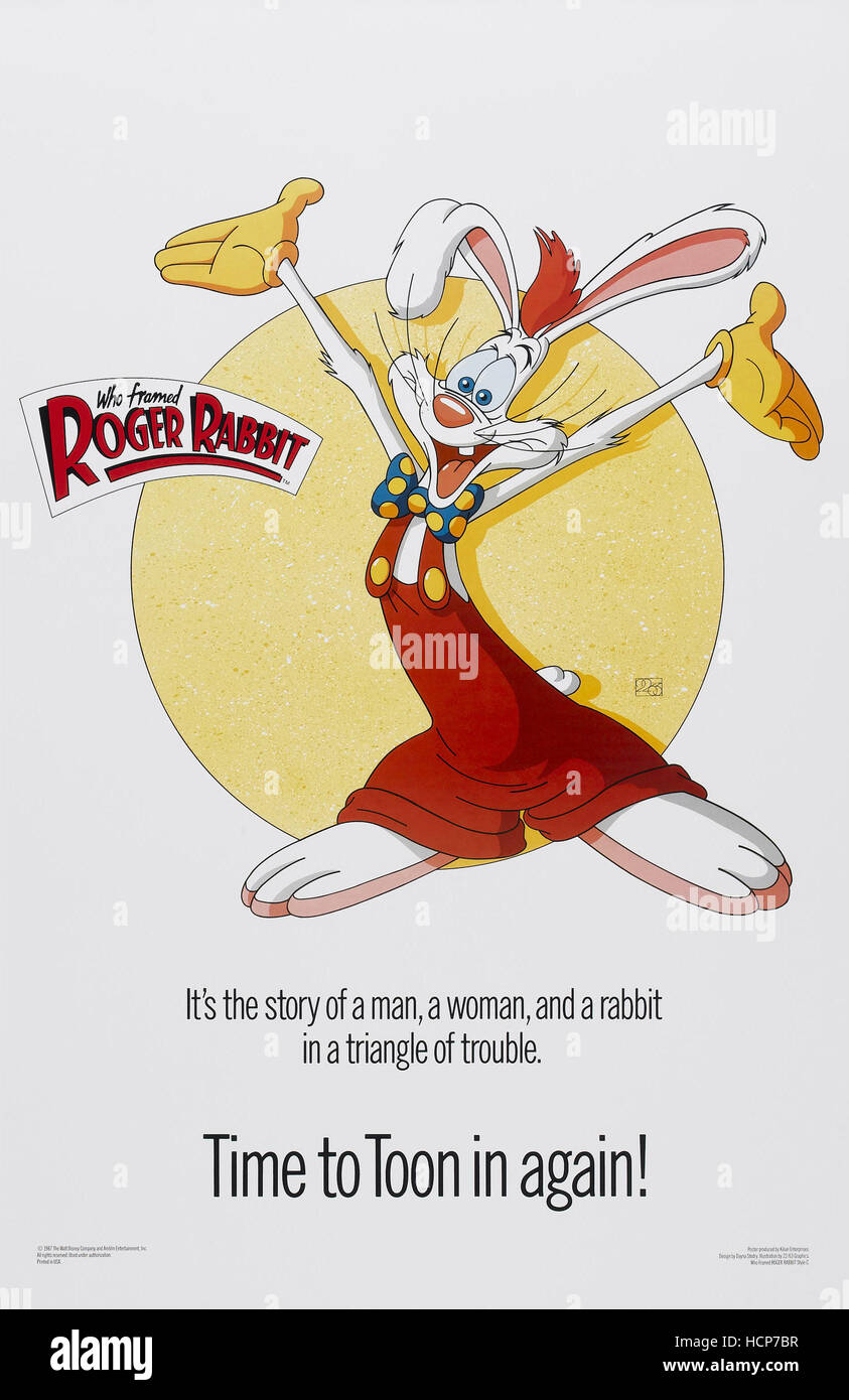 WHO FRAMED ROGER RABBIT, US poster art, Roger Rabbit, (voice: Charles ...