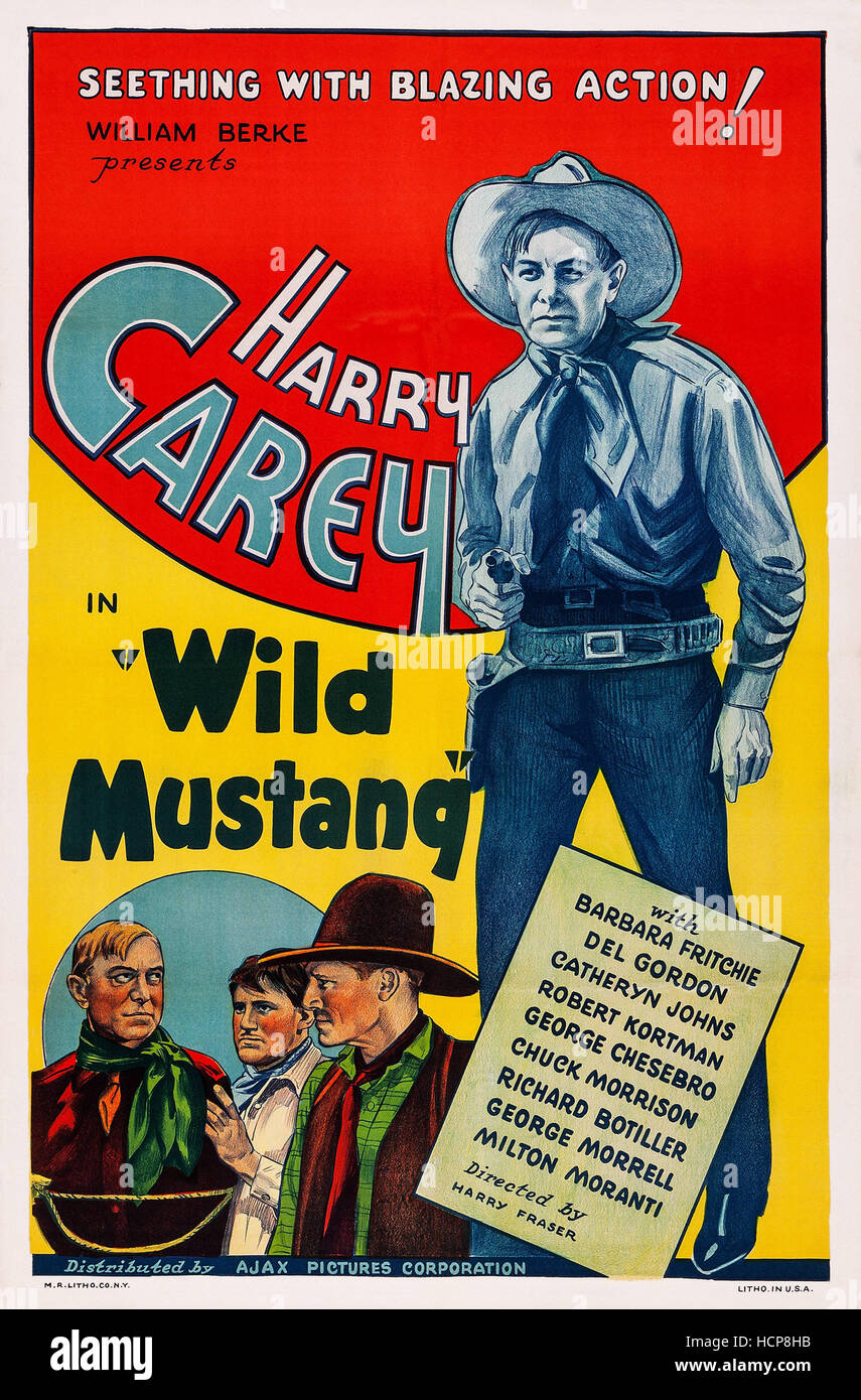 WILD MUSTANG, US poster art, right: Harry Carey, 1935 Stock Photo - Alamy