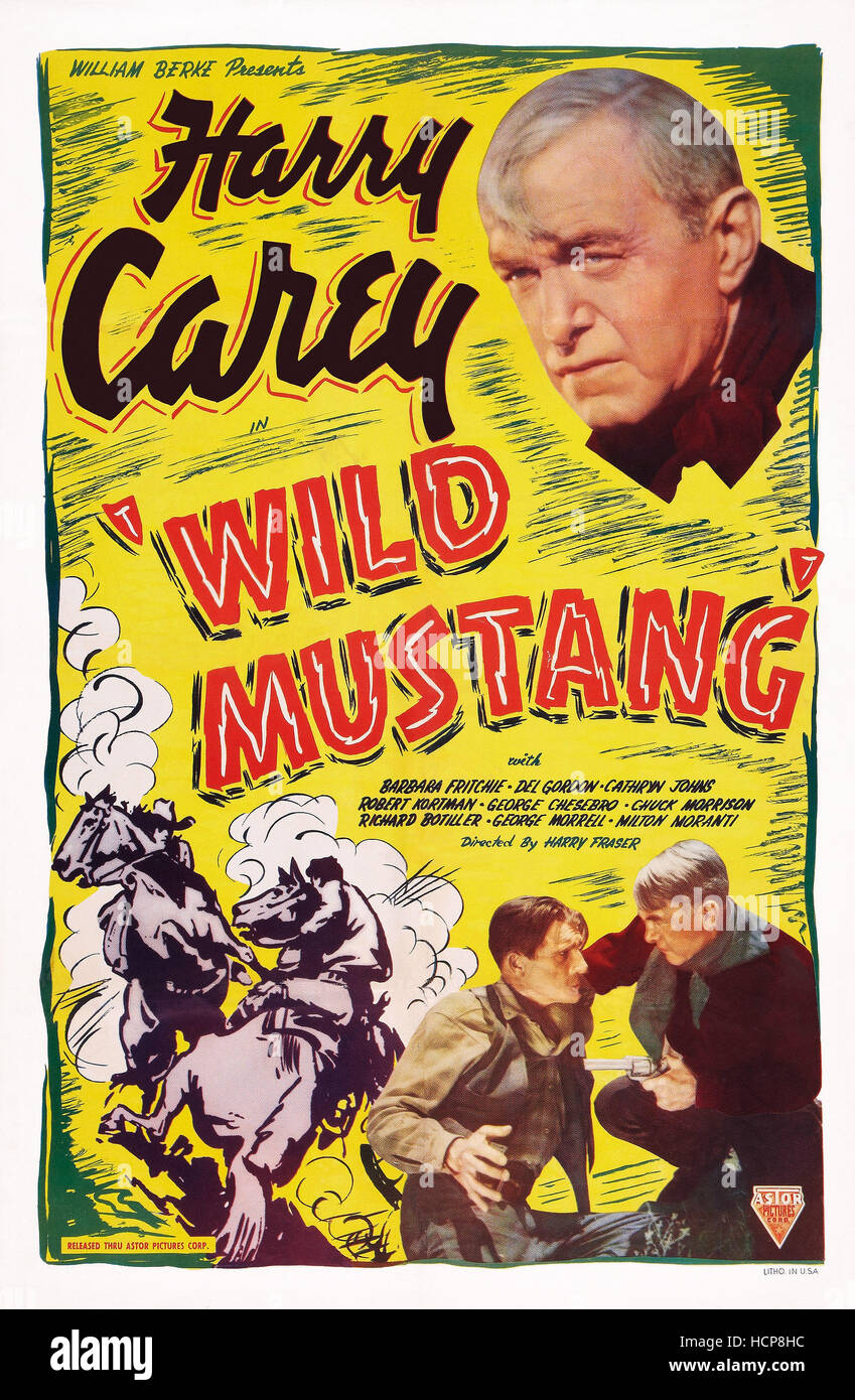 WILD MUSTANG, US poster art, top and bottom right: Harry Carey, 1935 Stock Photo - Alamy