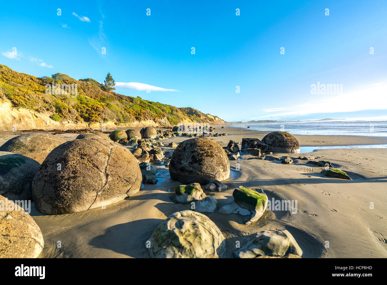 Big rock at moeraki boulders beach, New Zealand Stock Photo - Alamy