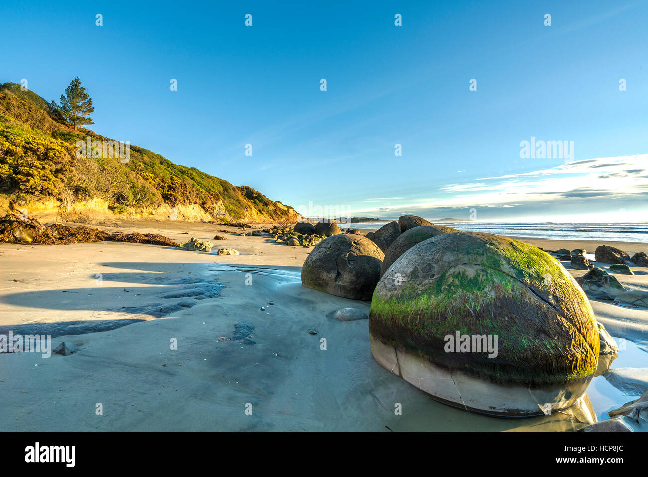 Big rock at moeraki boulders beach, New Zealand Stock Photo - Alamy