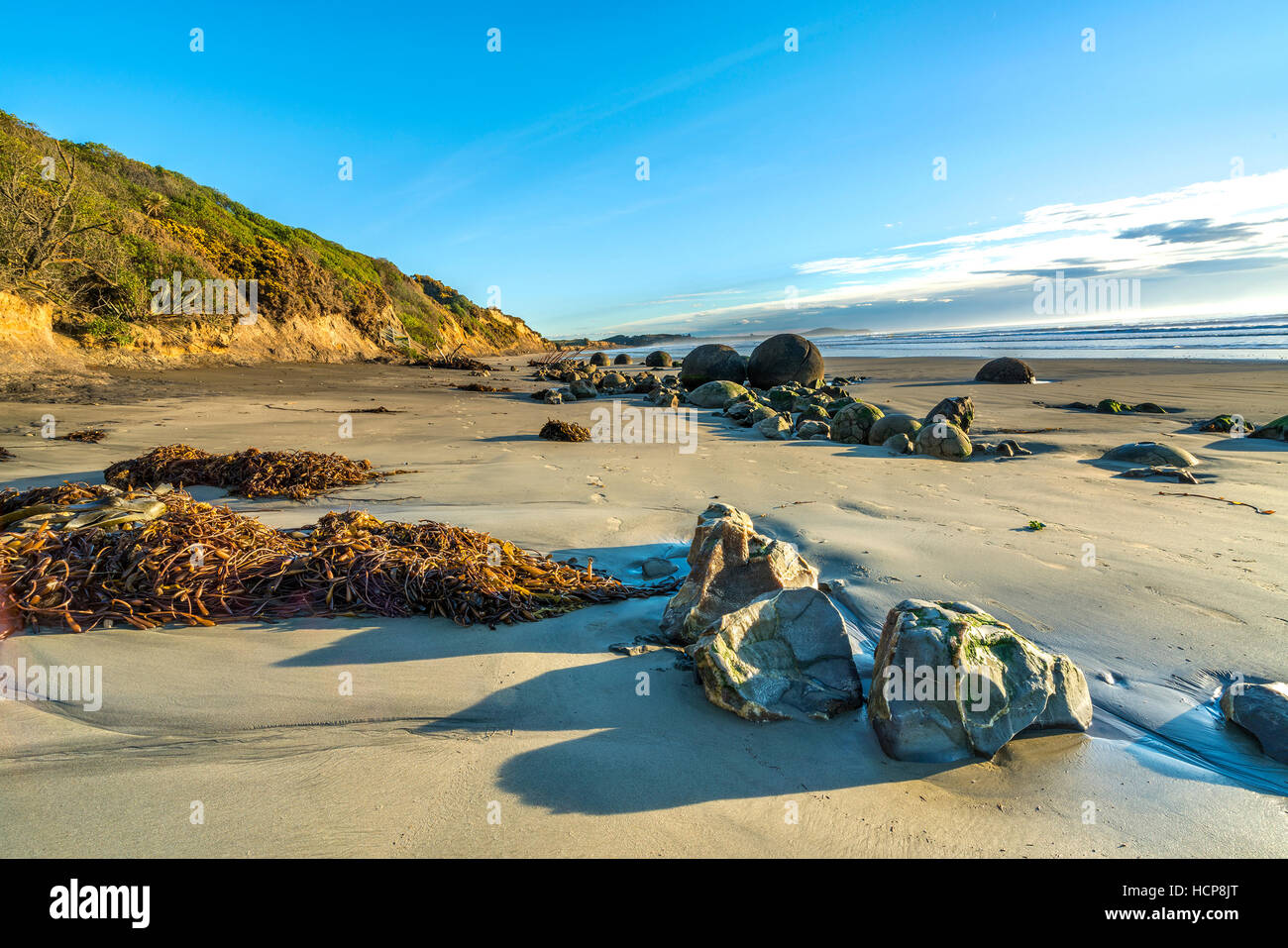 Big rock at moeraki boulders beach, New Zealand Stock Photo - Alamy