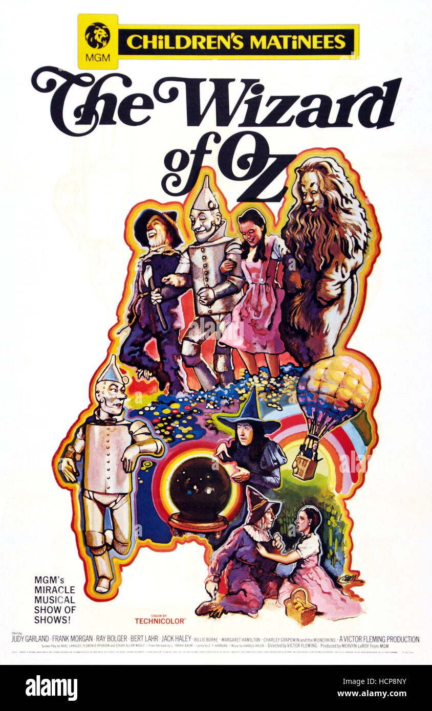 THE WIZARD OF OZ, US 1970 re-issue poster, clockwise from bottom left ...
