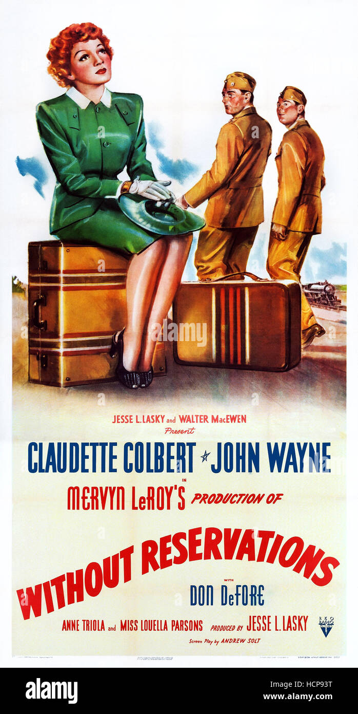 WITHOUT RESERVATIONS, US poster art, from left: Claudette Colbert, John ...