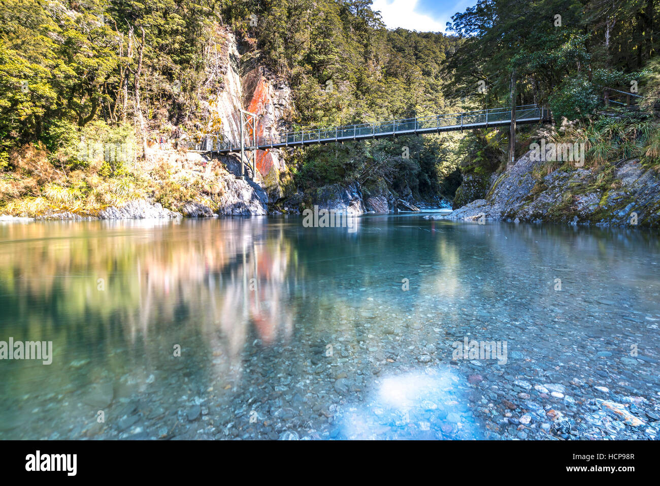Blue pool river at Queentown, New Zealand Stock Photo - Alamy