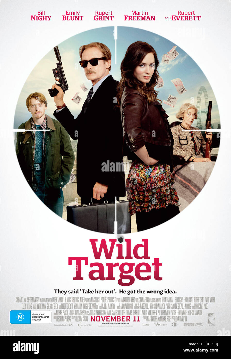 WILD TARGET, from left: Rupert Grint, Bill Nighy, Emily Blunt, Eileen ...