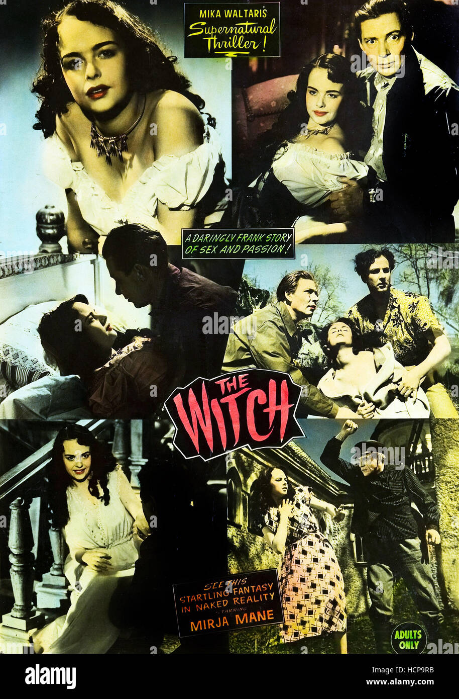 THE WITCH, Mirja Mane on montage poster art, 1952 Stock Photo - Alamy