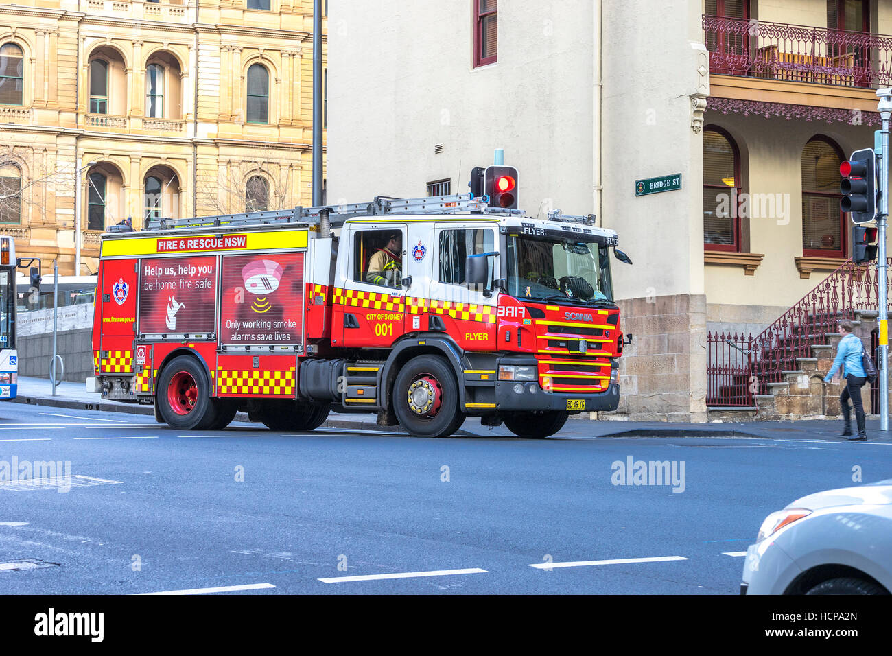 SYDNEY, AUSTRALIA - AUGUST 26, 2016 - Fire Engine truck park as a ...
