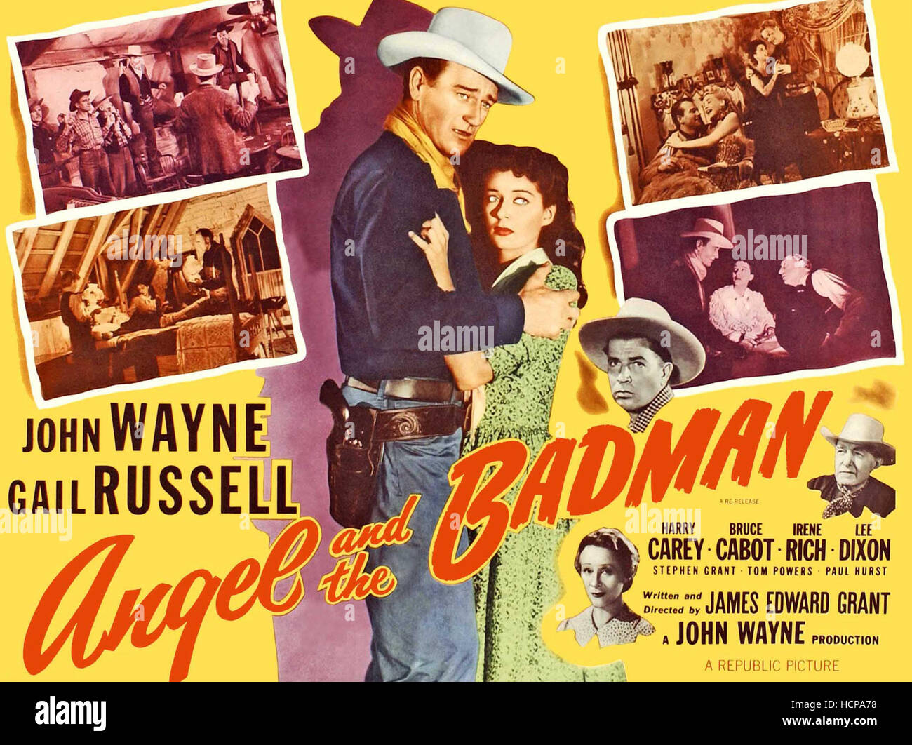ANGEL AND THE BADMAN, center from left: John Wayne, Gail Russell, lower ...