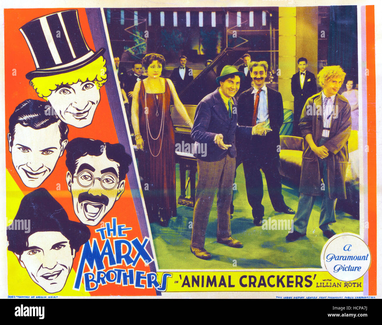 ANIMAL CRACKERS, US lobbycard, left from top: Harpo Marx, Zeppo Marx ...