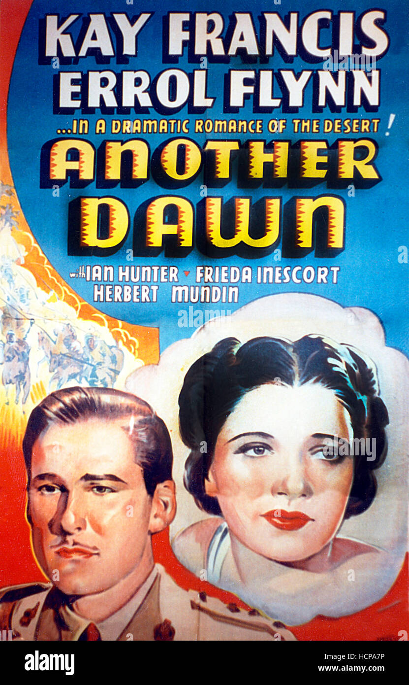 ANOTHER DAWN, l-r: Errol Flynn, Kay Francis on poster art, 1937 Stock Photo - Alamy