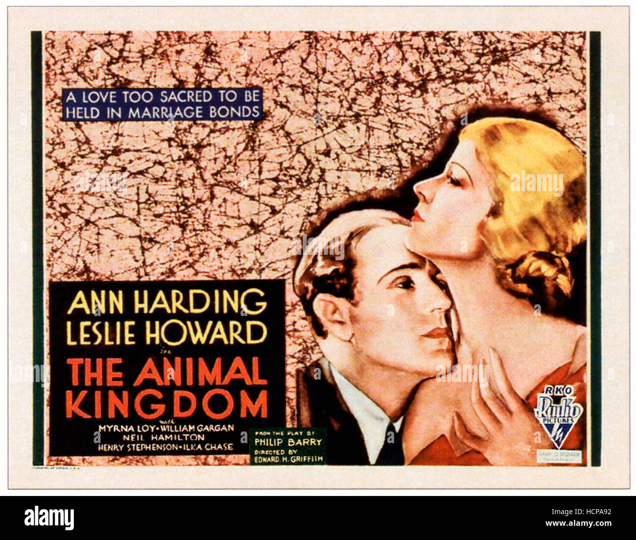 THE ANIMAL KINGDOM, from left: Leslie Howard, Ann Harding, 1932 Stock ...