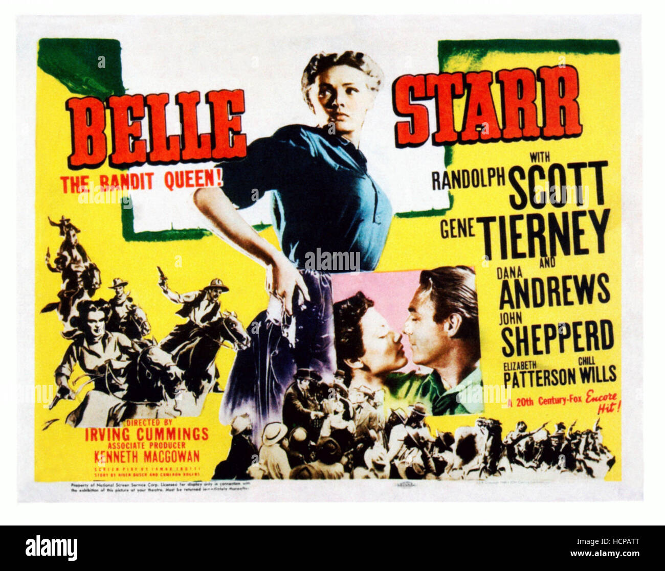 BELLE STARR, center: Gene Tierney, inset from left: Gene Tierney ...