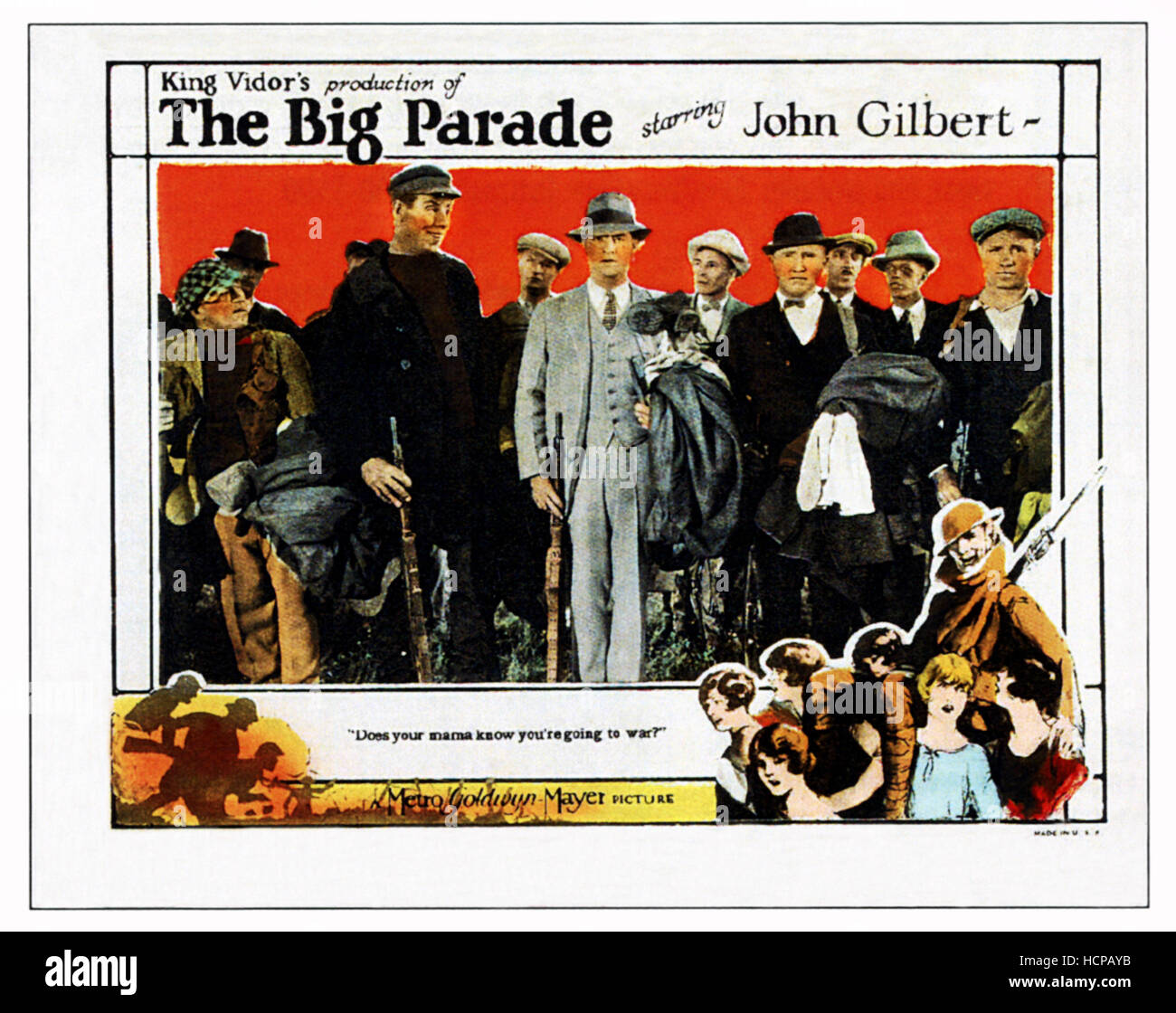 THE BIG PARADE, center: John Gilbert on lobbycard, 1925 Stock Photo - Alamy