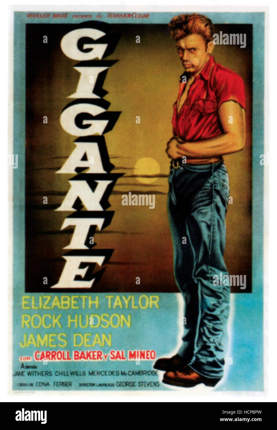 GIANT (aka GIGANTE), James Dean on Spanish poster art, 1956 Stock Photo ...