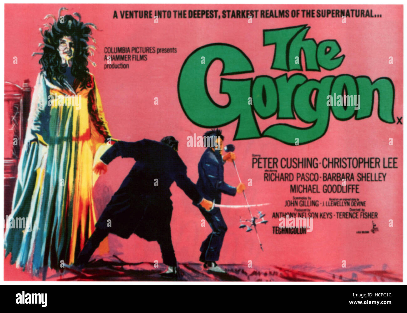 THE GORGON, Prudence Hyman, Peter Cushing, Christopher Lee, 1964 Stock ...