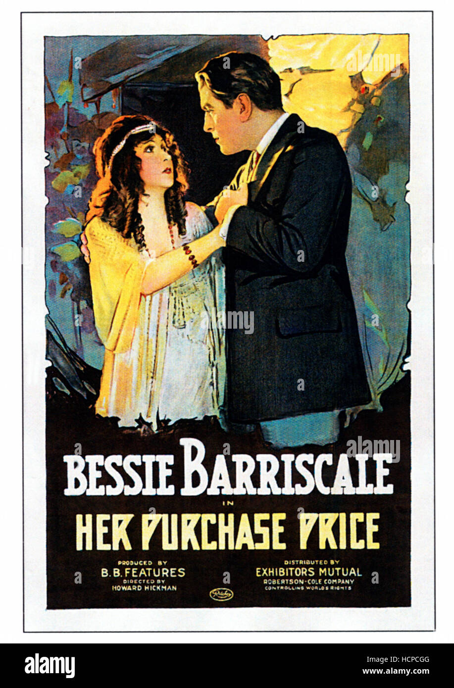 HER PURCHASE PRICE, from left: Bessie Barriscale, Alan Roscoe on poster ...
