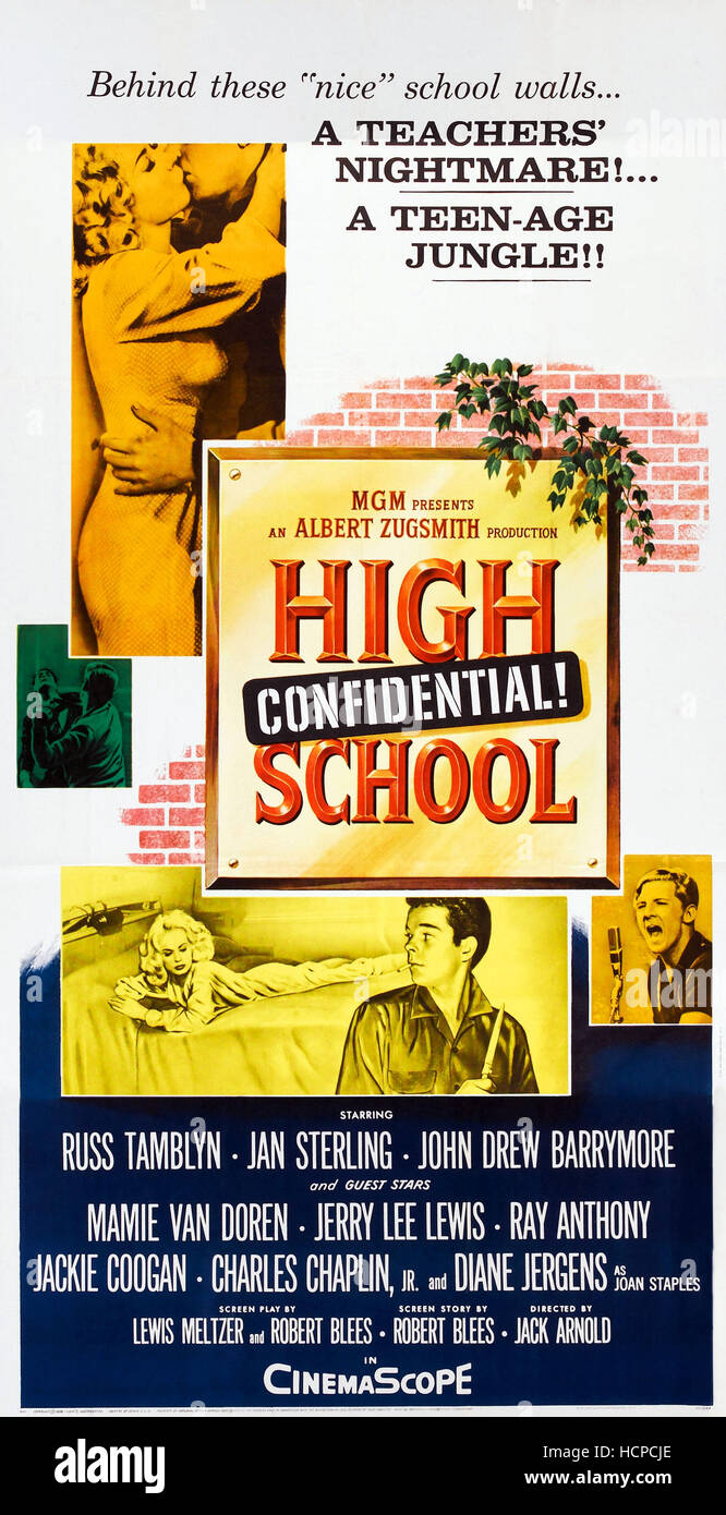 HIGH SCHOOL CONFIDENTIAL!, US poster art, Mamie Van Doren, Russ Tamblyn ...