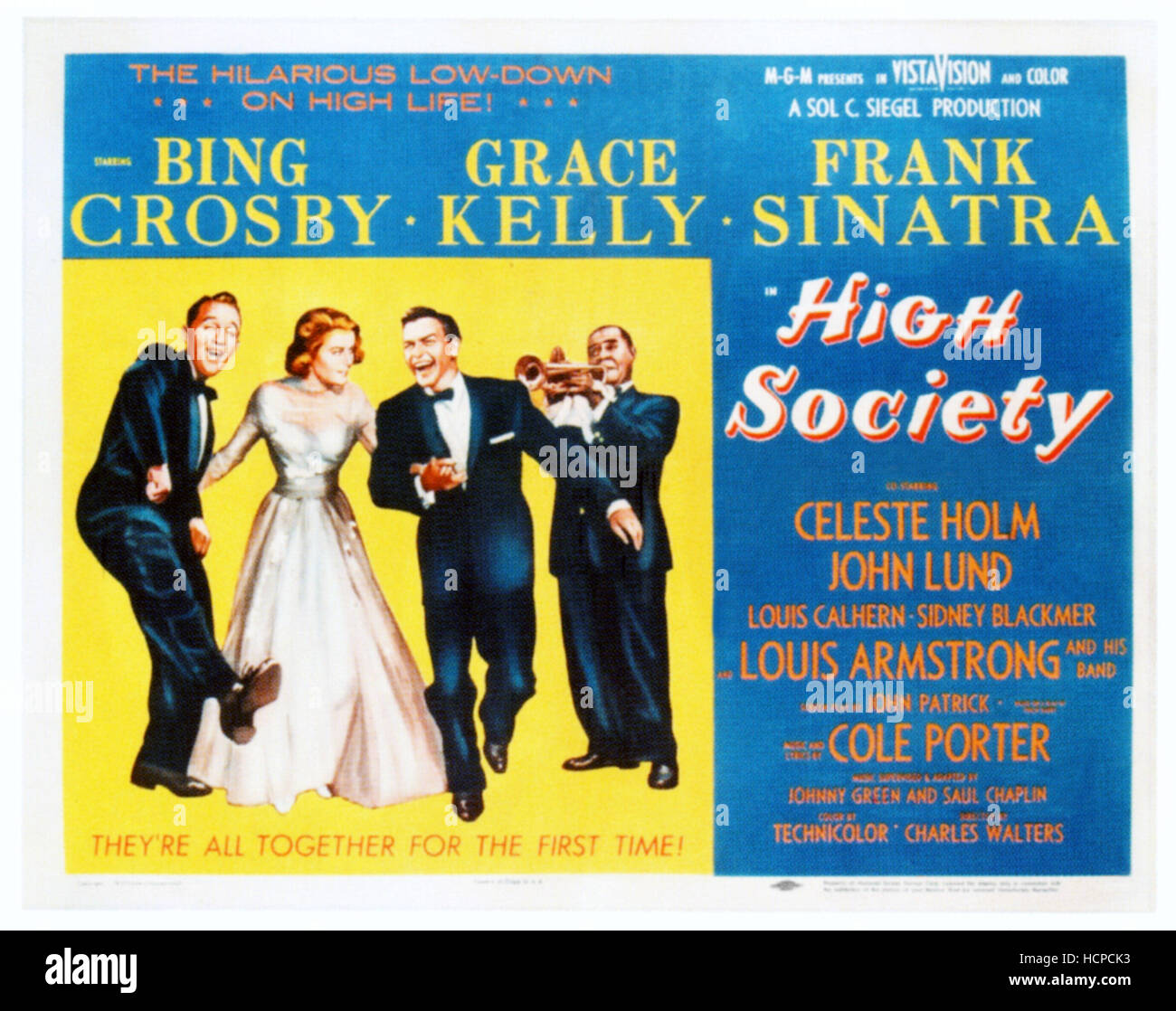 HIGH SOCIETY, l-r: Bing Crosby, Grace Kelly, Frank Sinatra, Louis ...