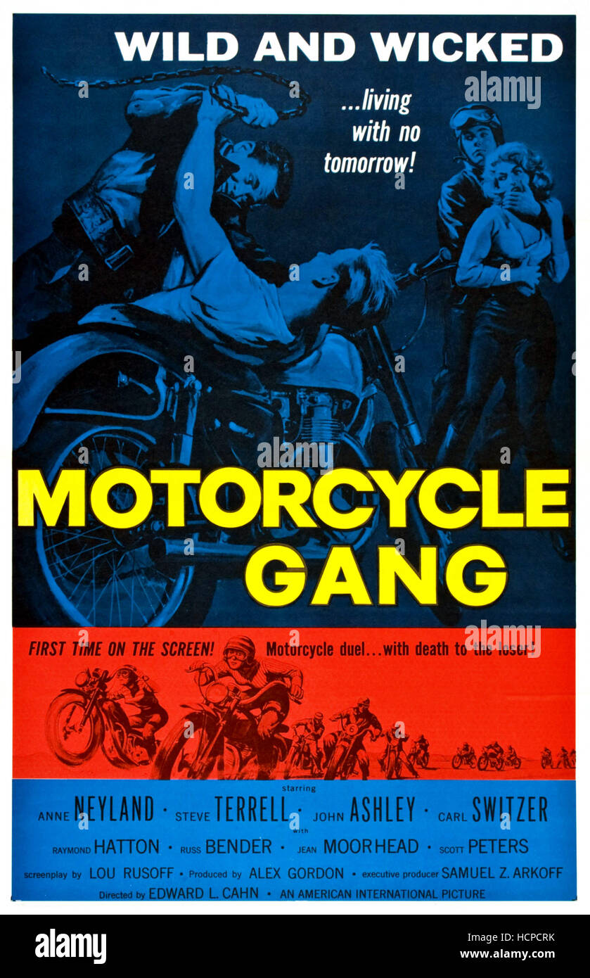 MOTORCYCLE GANG, poster art, 1957 Stock Photo - Alamy