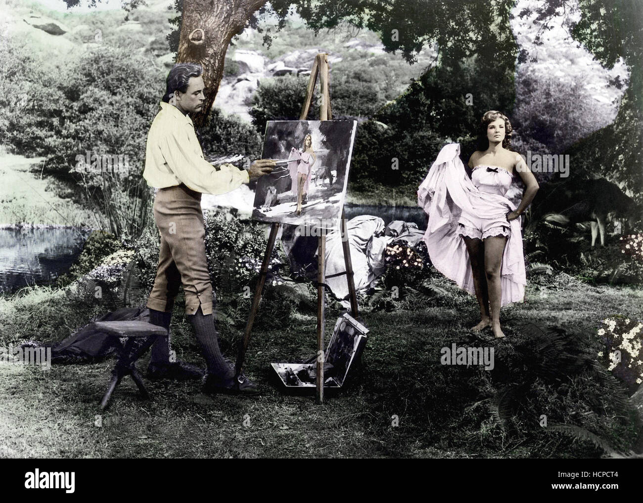 MOHAWK, from left: Scott Brady, Allison Hayes, 1956 Stock Photo - Alamy