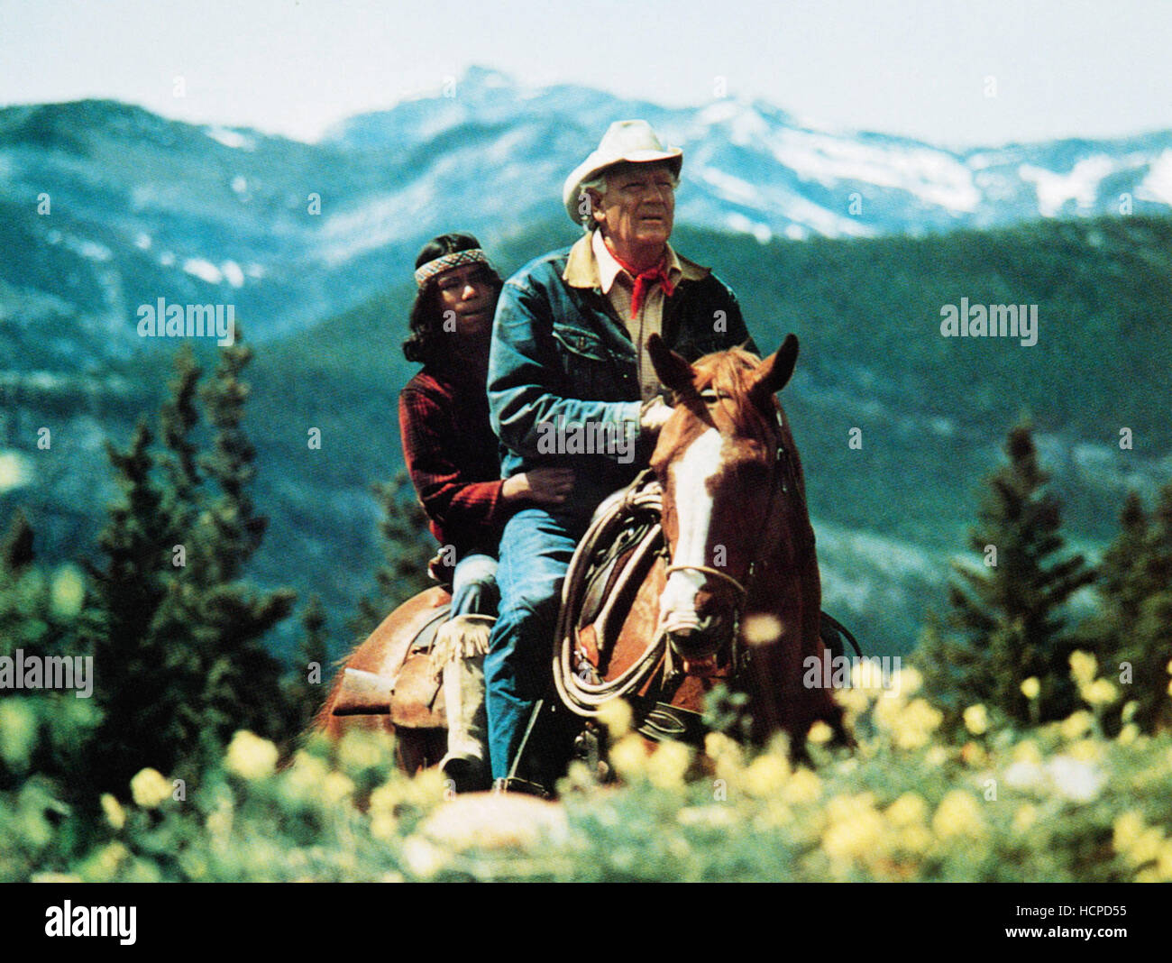 MUSTANG COUNTRY, from left: Nika Mina, Joel McCrea, 1976 Stock Photo ...