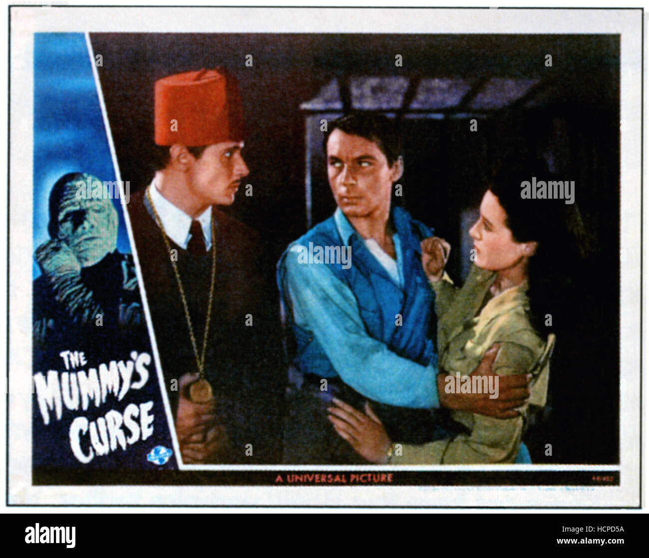 THE MUMMY'S CURSE, left border: Lon Chaney Jr., inset from left: Peter ...